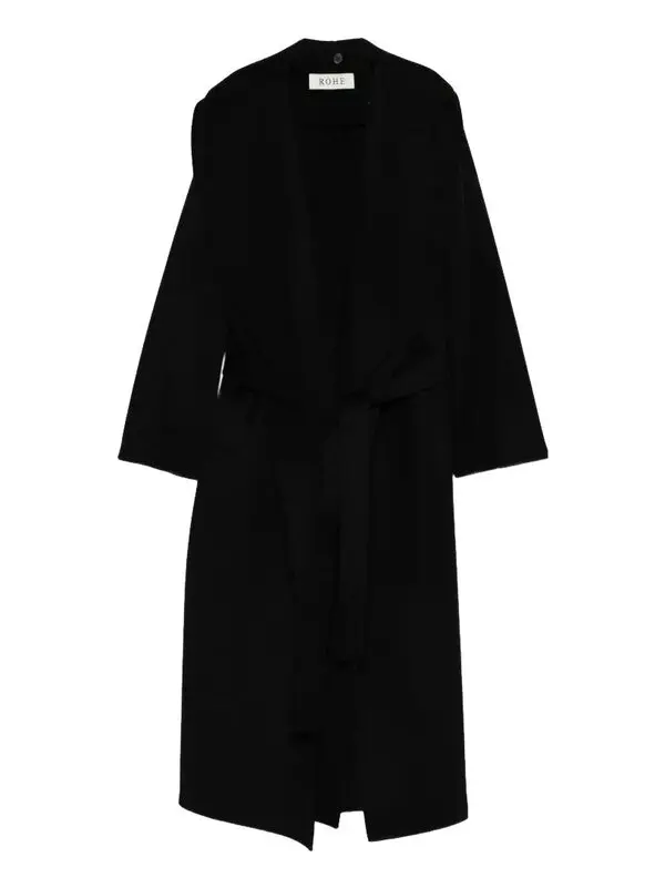 RÓHE Signature Scarf Coat - Black