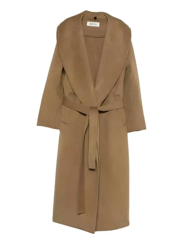 RÓHE Signature Double-faced Wool Scarf Coat - Brown