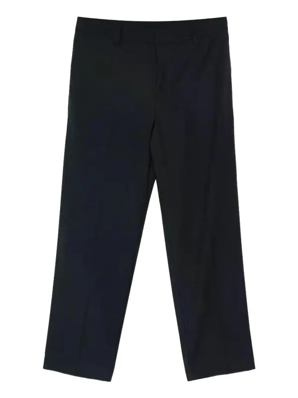 Emporio Armani Logo Detail Wool Trousers - Black