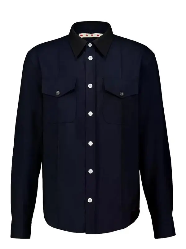 Marni Long-sleeve Chest-pocket Shirt - Blue
