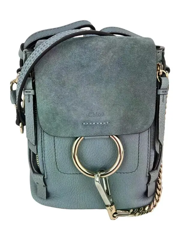 Chloé Mini Faye Suede And Leather Backpack - Blue
