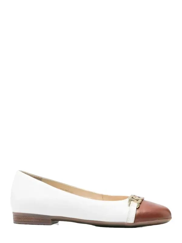 ARA Chain-link Detail Ballet Flats - White