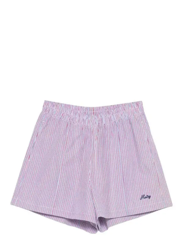AUTRY Striped Embroidered Shorts - Red