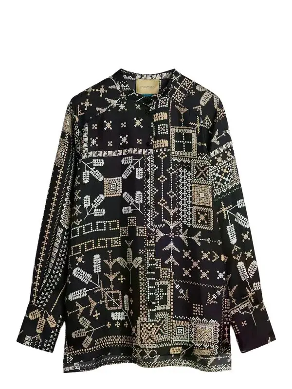 Momoni Patterned Shirt - Black