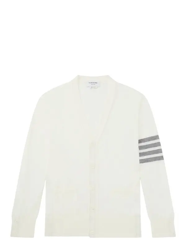 Thom Browne Striped Wool Cardigan - White