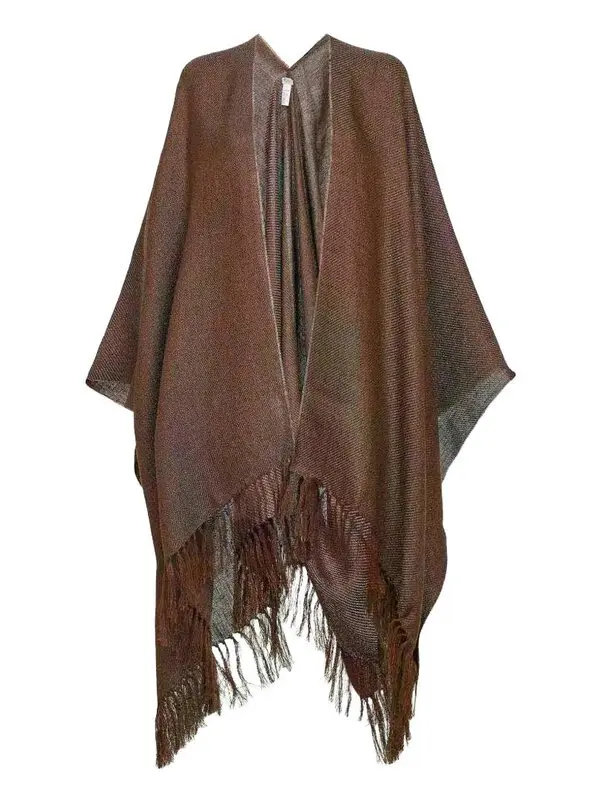 Brunello Cucinelli Fringed-hem Poncho - Brown