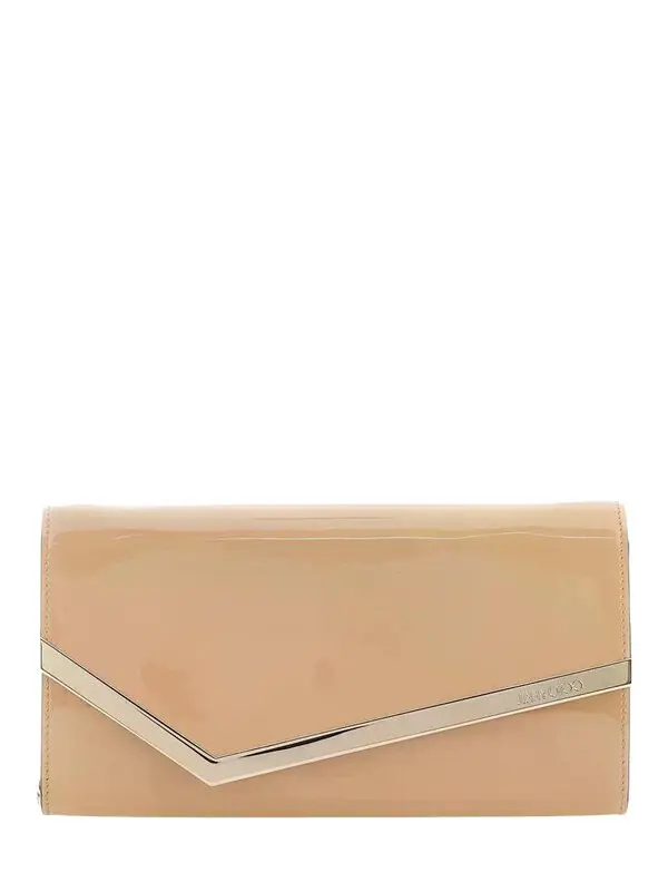 JIMMY CHOO Emmie Leather Clutch Bag - Neutrals