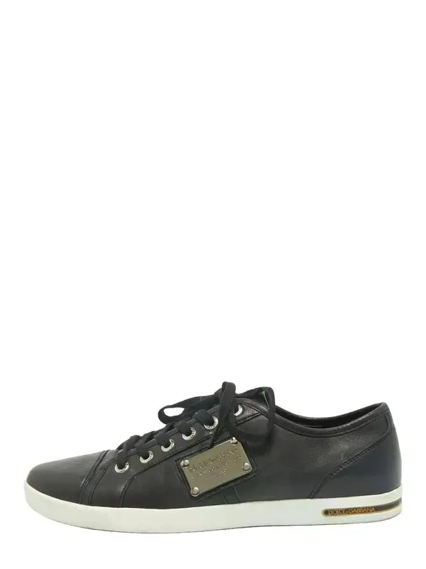 Dolce & Gabbana Leather Lace-up Sneakers - Black
