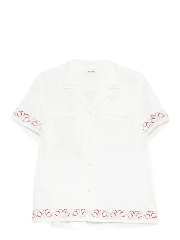 BODE Cherry Lane Embroidered Shirt - White