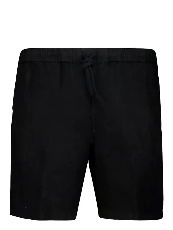 120% Lino Drawstring Bermuda Shorts - Black