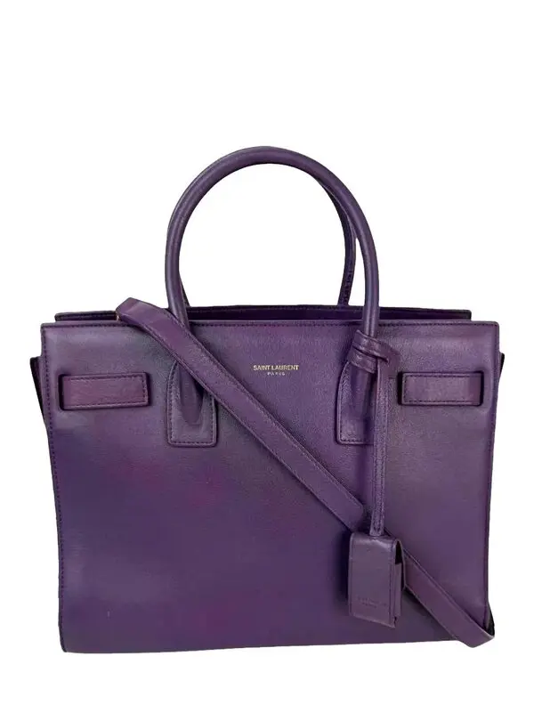 Saint Laurent Sac De Jour Leather Top-handle Tote Bag - Purple