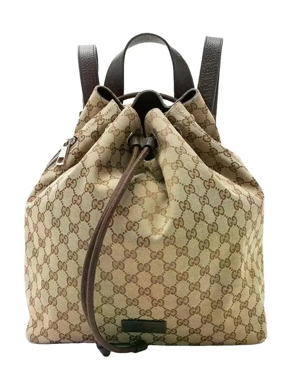 Gucci Gg Canvas Drawstring Backpack - Neutrals