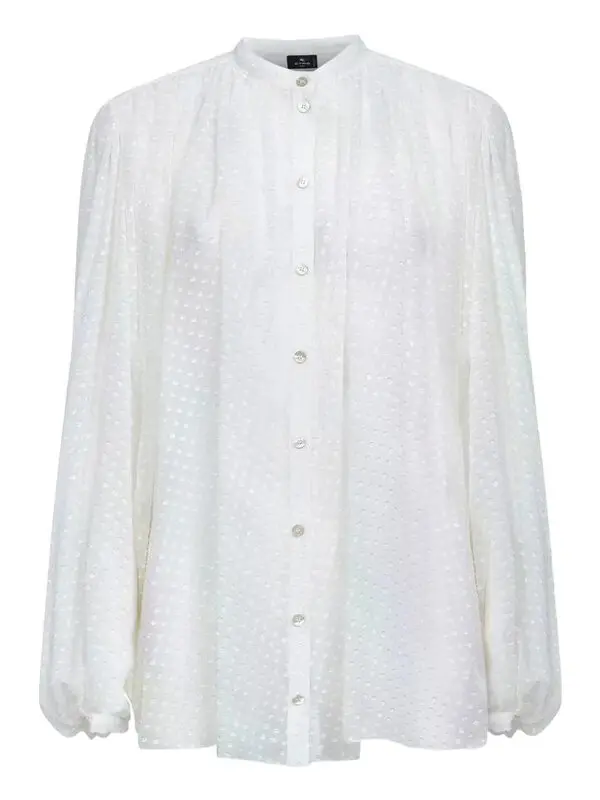 Etro Gathered Long-sleeved Shirt - White