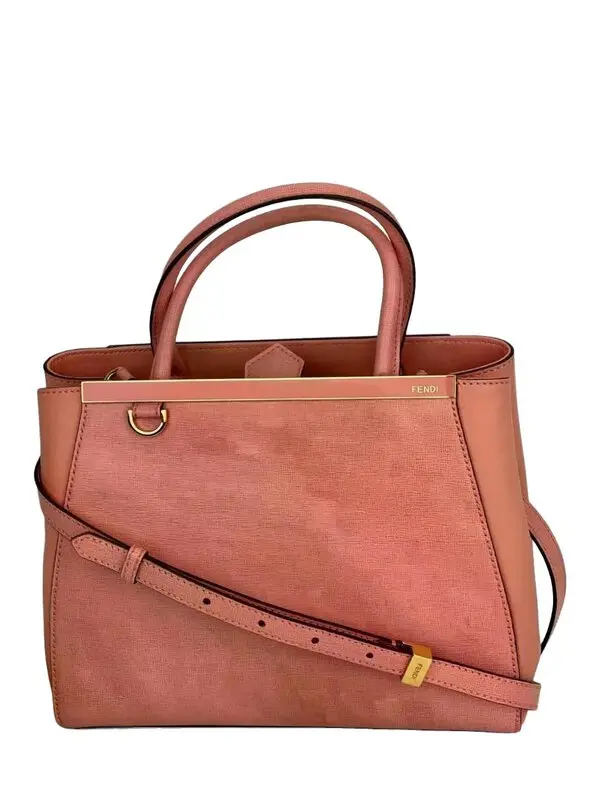 Fendi Petite Vitello Elite Flamingo Leather Tote Bag - Pink