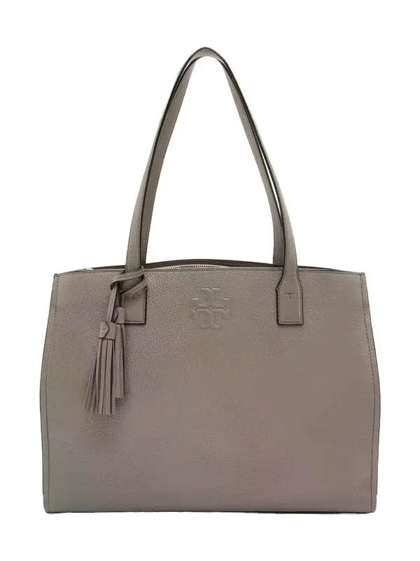 Tory Burch Thea Pebbled-leather Tote Bag - Grey