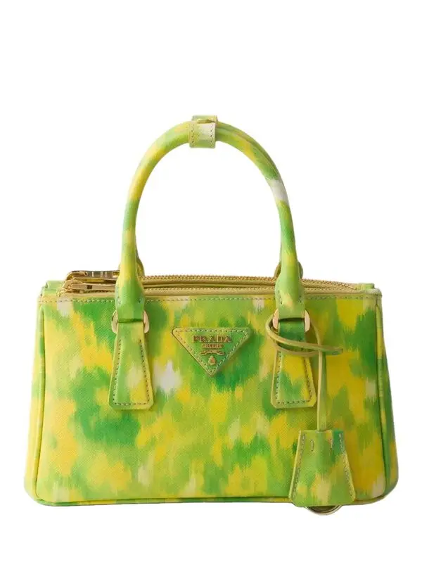 Prada Mini Galleria Printed Tote Bag - Yellow