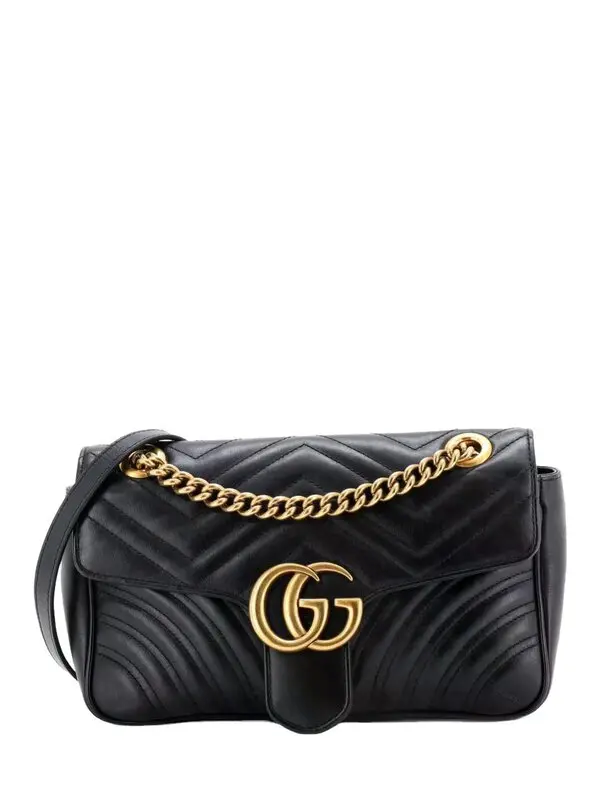 Gucci Gg Marmont Flap Bag - Black