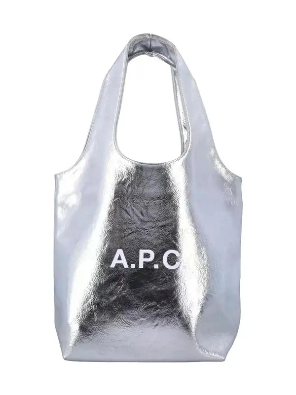 A.p.c. Ninon Lettering Tote Bag - Silver