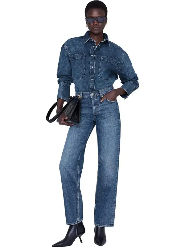 ANINE BING Oversized Denim Shirt - Mosaic Blue