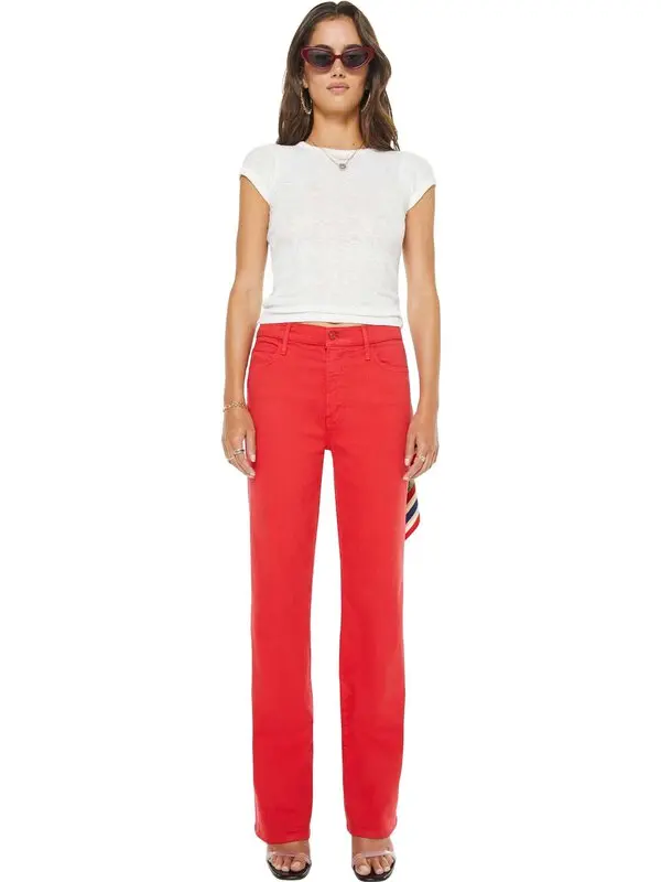 MOTHER The Kick It Tango Trousers - Red