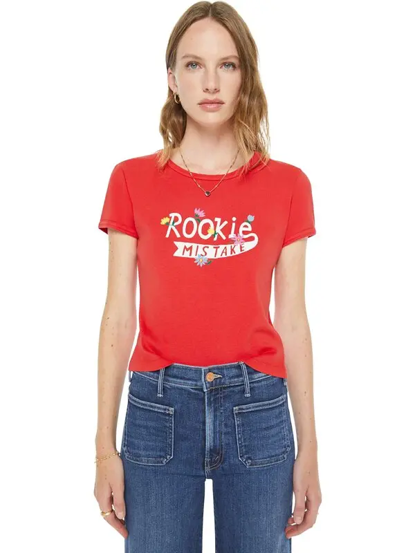 MOTHER Itty Bitty Ringer Rookie Mistake T-shirt - White