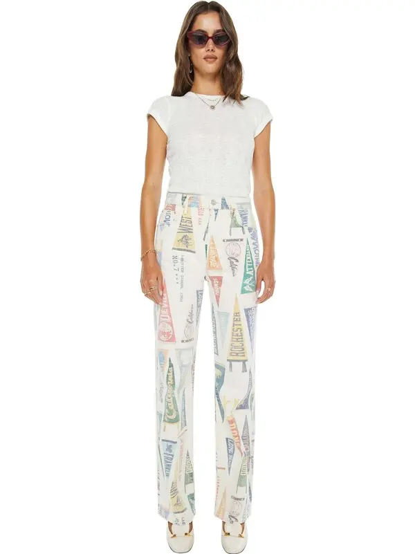 MOTHER The Maven Sneak Pep Rally Pants - White