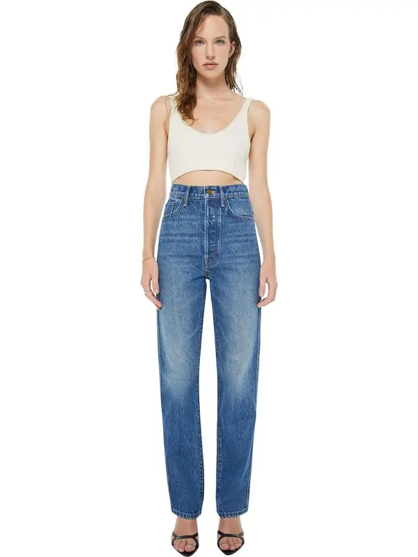 MOTHER Snacks! The Tippy Top Utensil Sneak Jeans - Blue