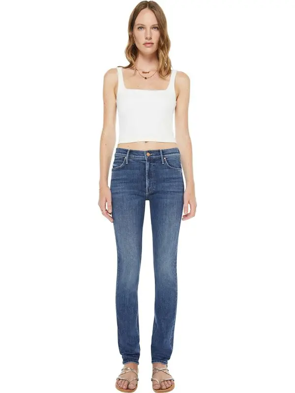 MOTHER The Mid Rise Dazzler Skimp Straight Leg Jeans - Blue