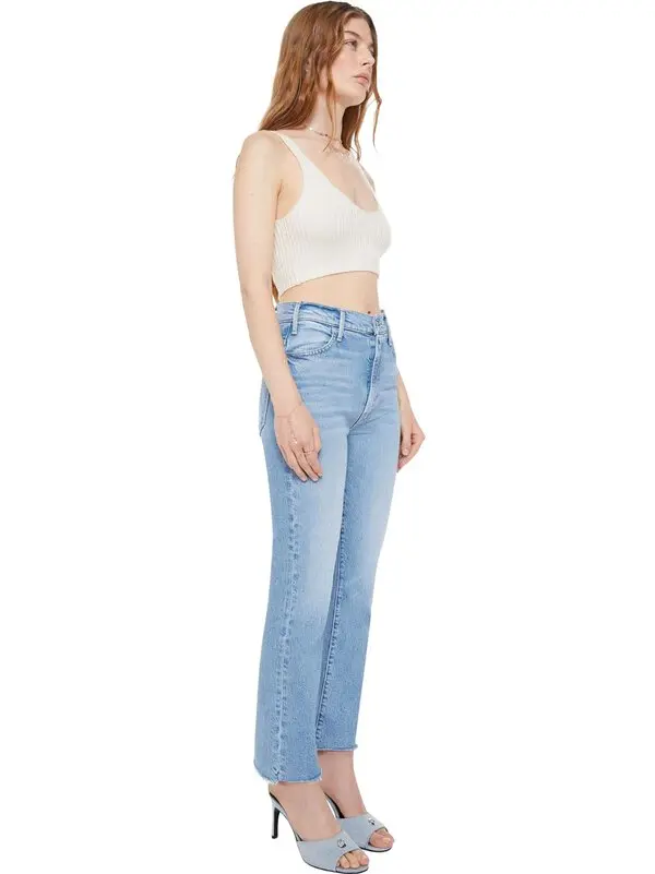 MOTHER The Hustler Ankle Fray Jeans - Light Blue