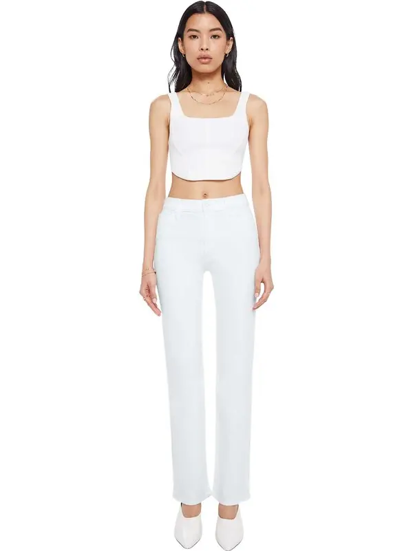 MOTHER The Kick It Straight Leg Jeans - White