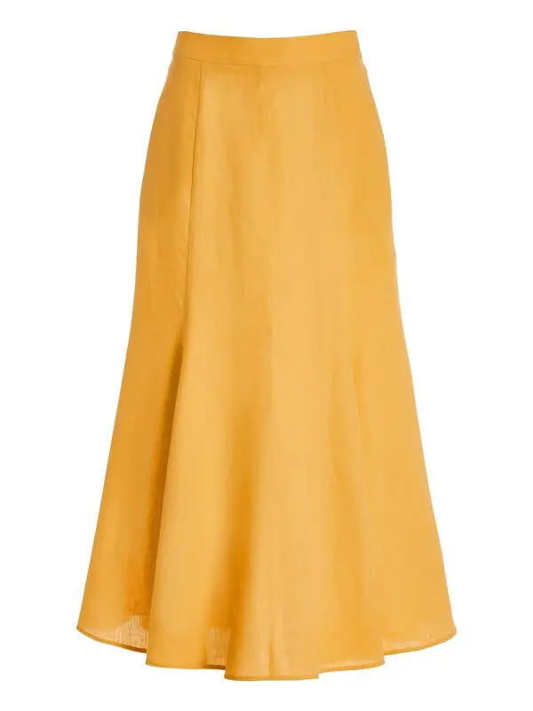Gabriela Hearst Tate Midi Skirt - Fluorescent Orange