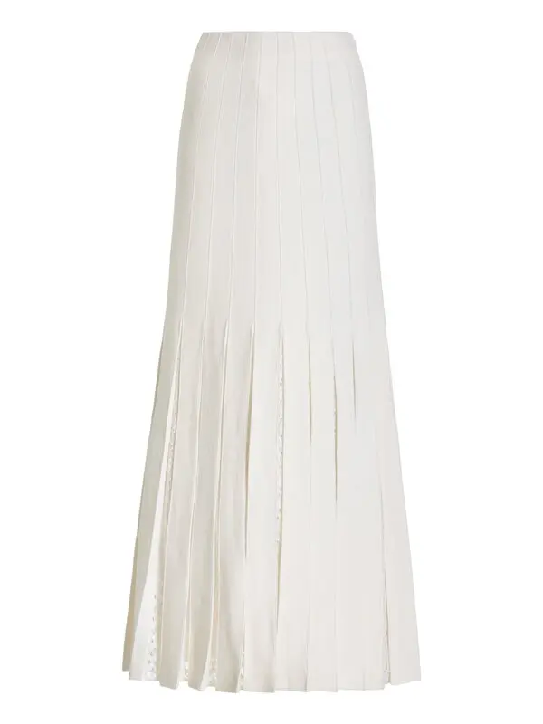 Gabriela Hearst Debutante Knit Pleated Maxi Skirt - Ivory