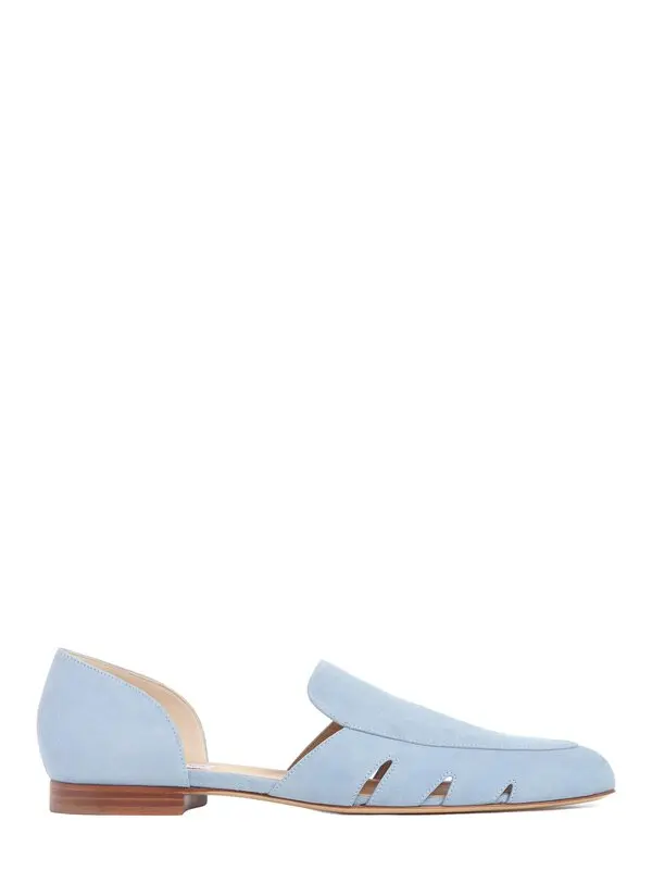 Gabriela Hearst Rory Suede Flat Shoes - Stone Blue