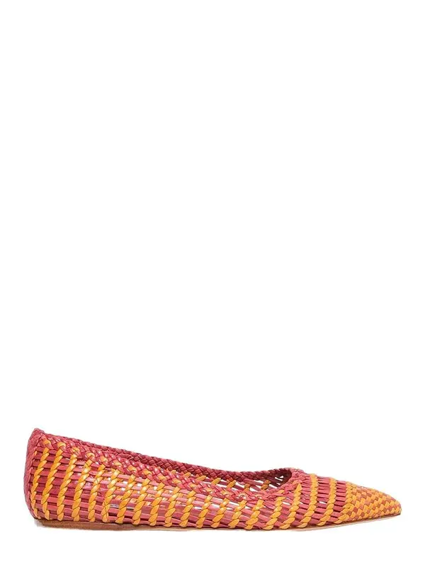 Gabriela Hearst Aurora Braided Leather Flats - Pink Multi