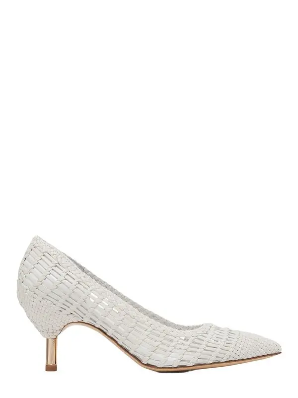 Gabriela Hearst Andres Braided Leather Pumps - Pearlized White