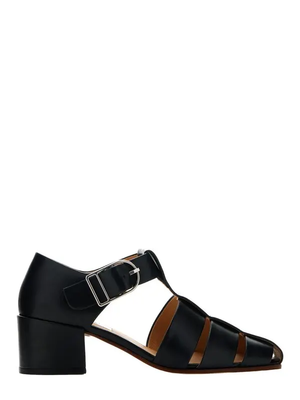 Gabriela Hearst Lyle Nappa Leather Block Heel Pumps - Black