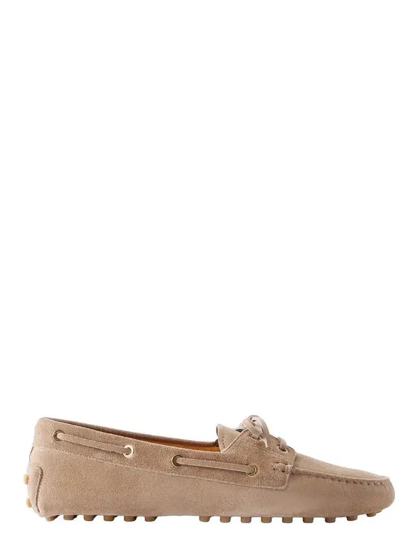 TOD'S Gommino Suede Boat Shoes - Brown