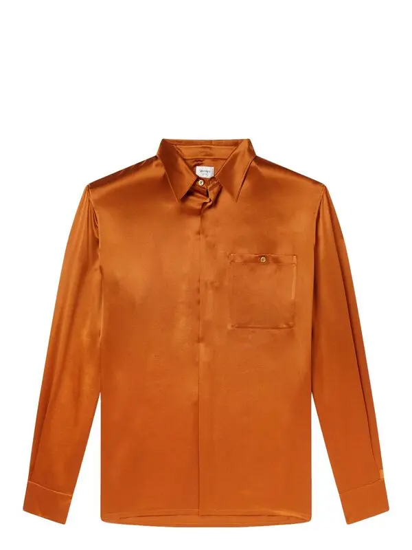 Saint Laurent Silk-satin Shirt - Orange
