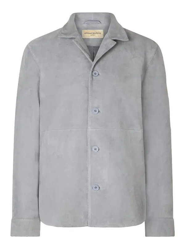 Officine Générale Julien Suede Overshirt - Gray