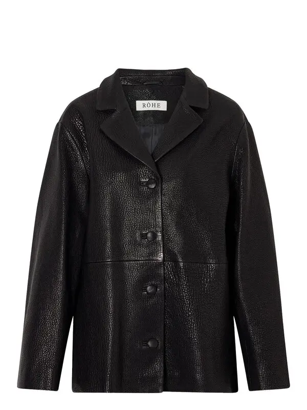 RÓHE Paneled Textured-leather Jacket - Black