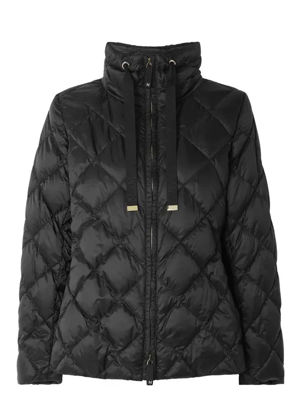 Max Mara Cube Belted Padded Quilted Shell Down Jacket - Black