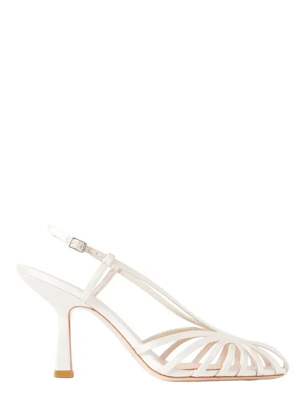 LOEFFLER RANDALL Alexandra Satin Sandals - Cream