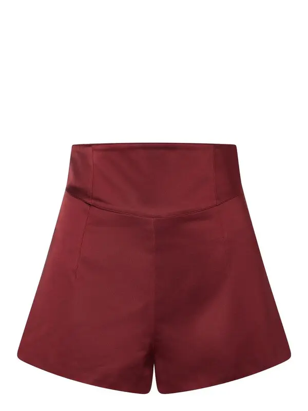 LIBEROWE Verdie Cotton-blend Duchesse-satin Shorts - Burgundy