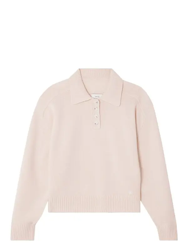 Loulou De Saison Homere Embroidered Cashmere Sweater - Pink