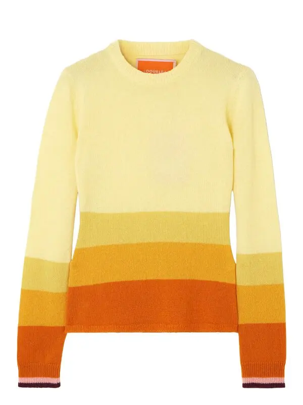 La DoubleJ Striped Cashmere Sweater - Yellow