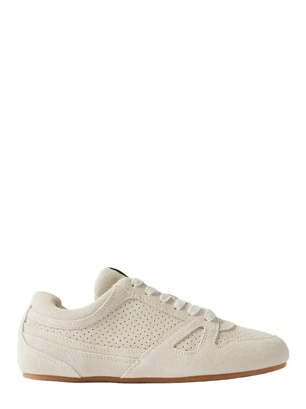 MARANT ETOILE Senny Perforated Suede Sneakers - Neutrals