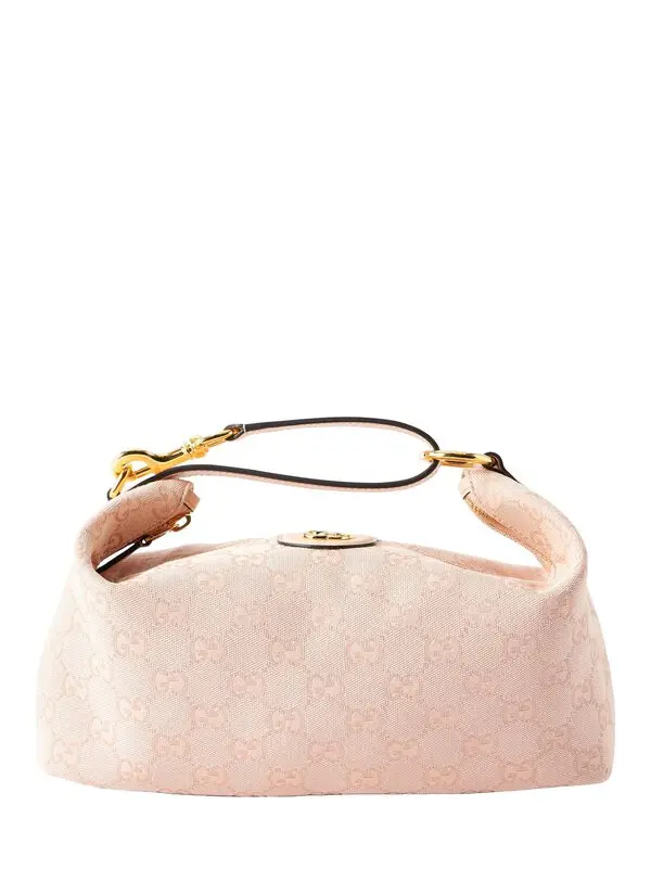 Gucci Ophidia Leather-trimmed Canvas-jacquard Clutch - Pink