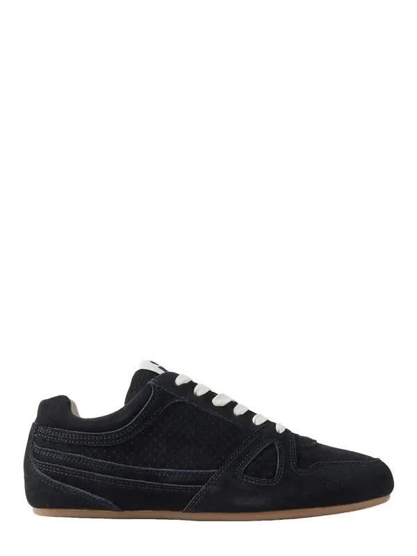 MARANT ETOILE Senny Perforated Suede Sneakers - Black