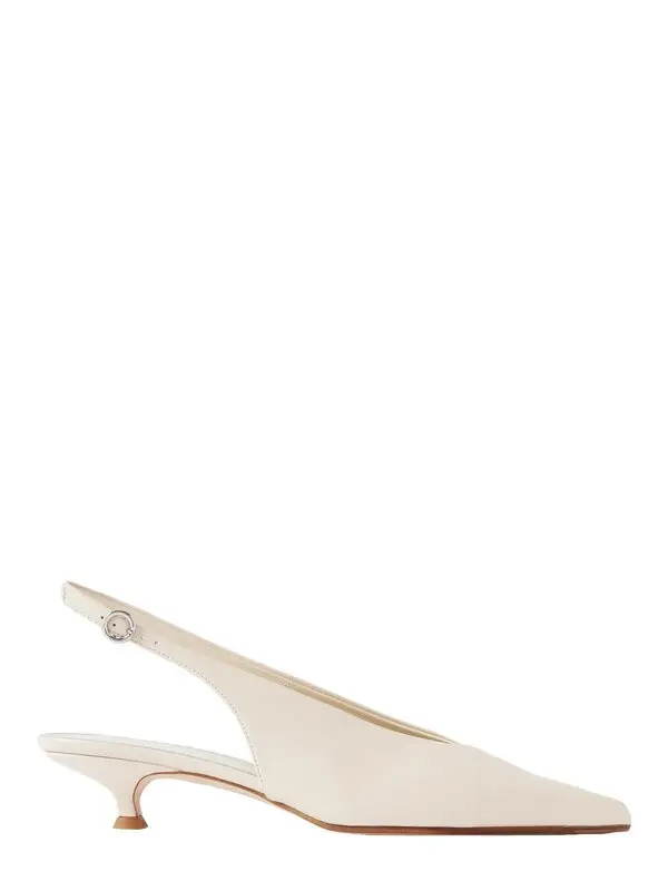 AeydĒ Camila Leather Slingback Pumps - Cream