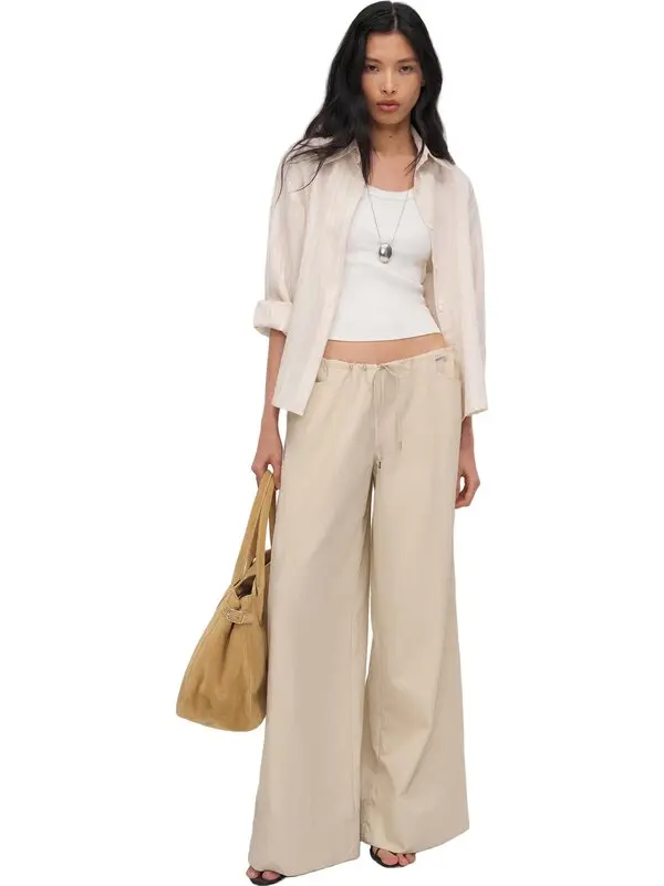 REFORMATION Zian Low Rise Pant - Ivory